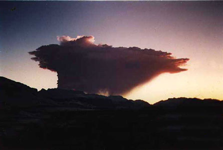 Adam Durant: Background: 1991 eruptions of Cerro Hudson, Chile